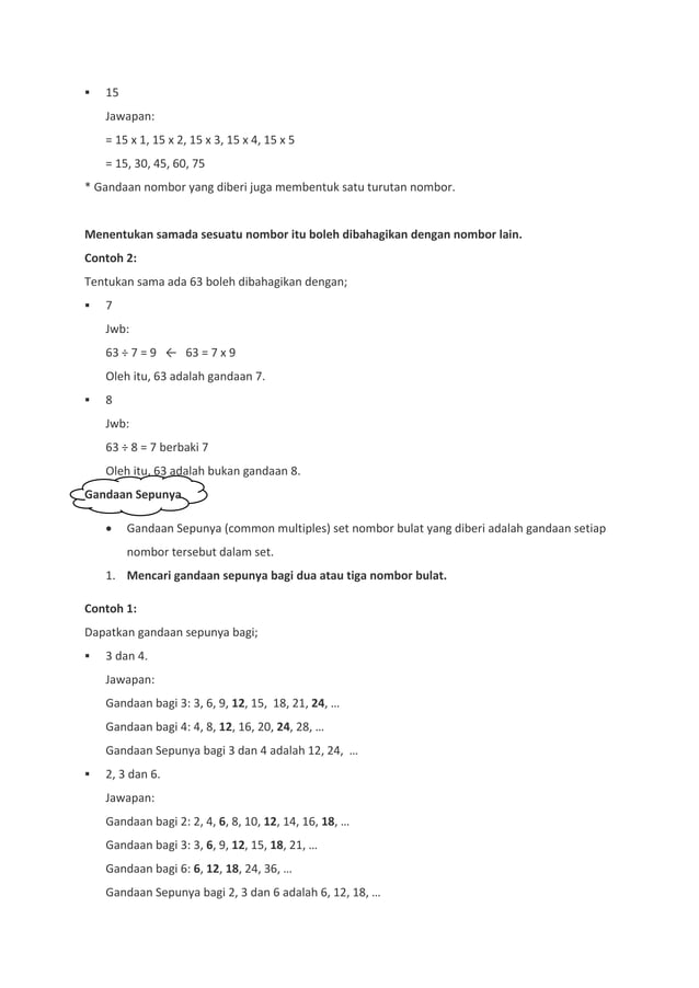 matematik tingkatan 1 (nota 1) | PDF
