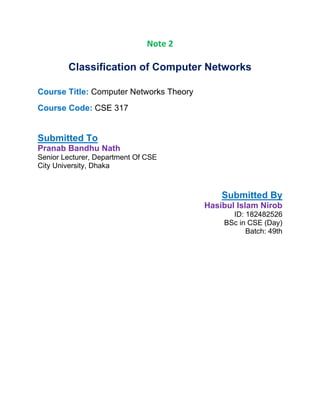 Note 2: Classification of Computer Networks | PDF