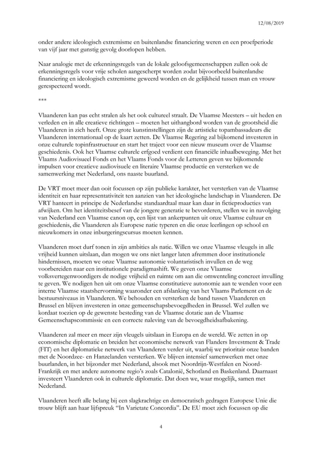 Note de Bart De Wever | PDF