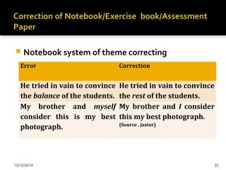 Notebook Correction/Exercise Book Correction Methods | PPT