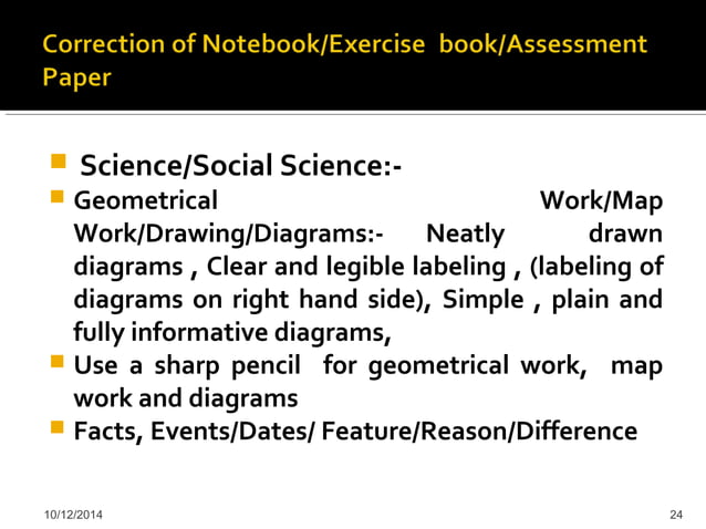 Notebook Correction/Exercise Book Correction Methods