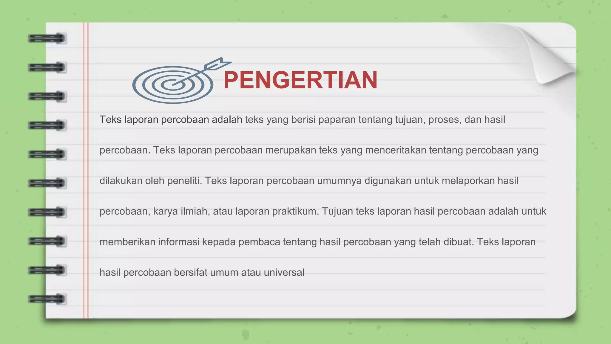PPT TEKS LAPORAN HASIL PERCOBAAN | PPTX