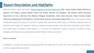 Notebook Manufacturing Plant Project Report 2024 | PDF
