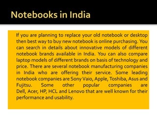 Notebooks in india | PPT