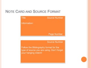 Note card and source card 8th grade | PPT