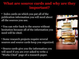Note Cards And Source Cards Formal Observation 2 | PPT