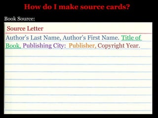 Note Cards And Source Cards Formal Observation 2 | PPT