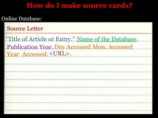 Note Cards And Source Cards Formal Observation 2 | PPT