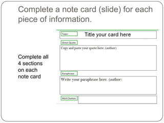 Note cards in power point | PPTX