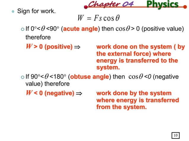 Work equation,applications,energy conservation | PPT