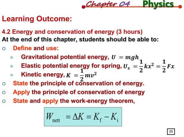 Work equation,applications,energy conservation | PPT