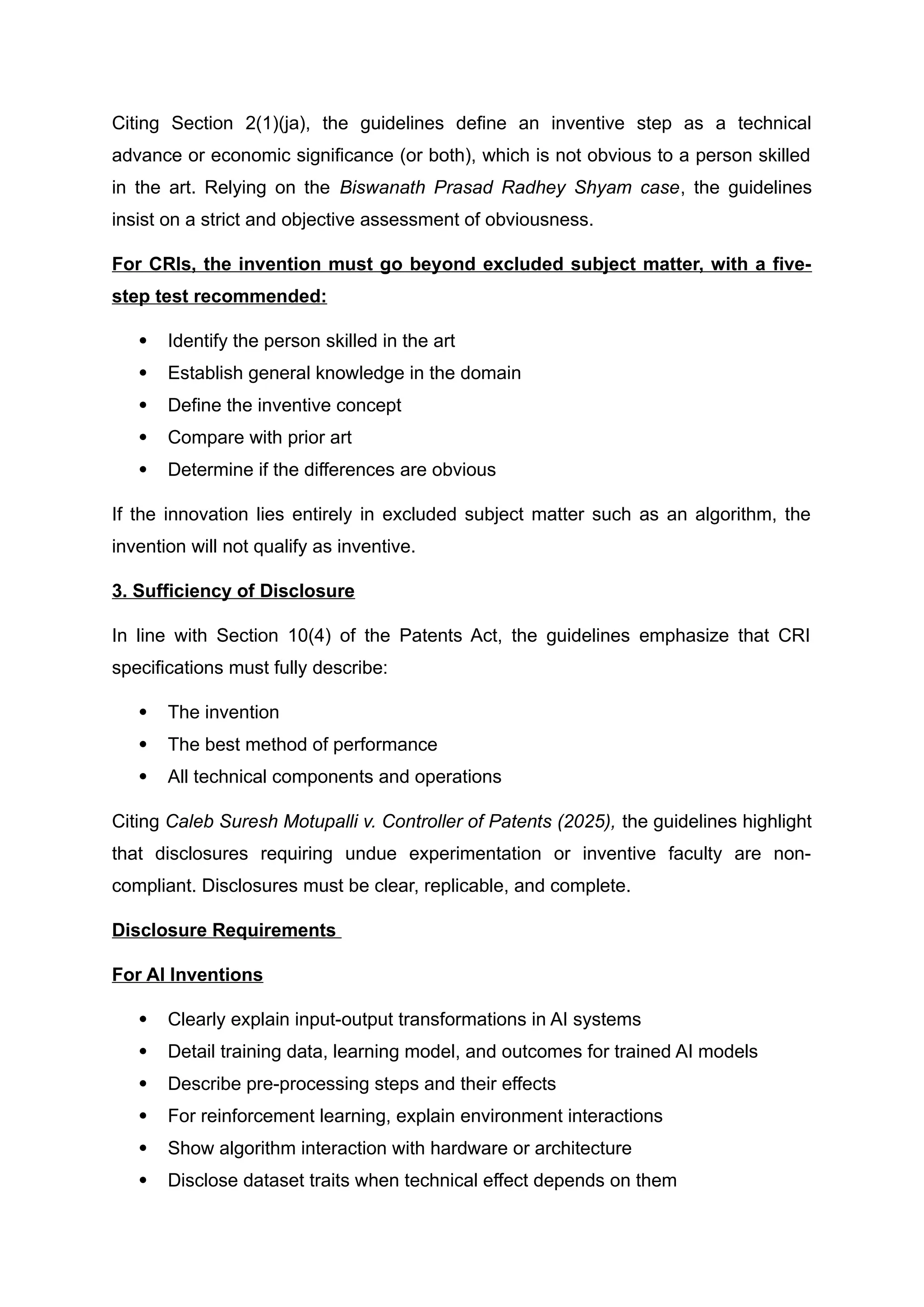 PATENTABILITY UNDER THE 2025 CRI DRAFT GUIDELINES | PDF