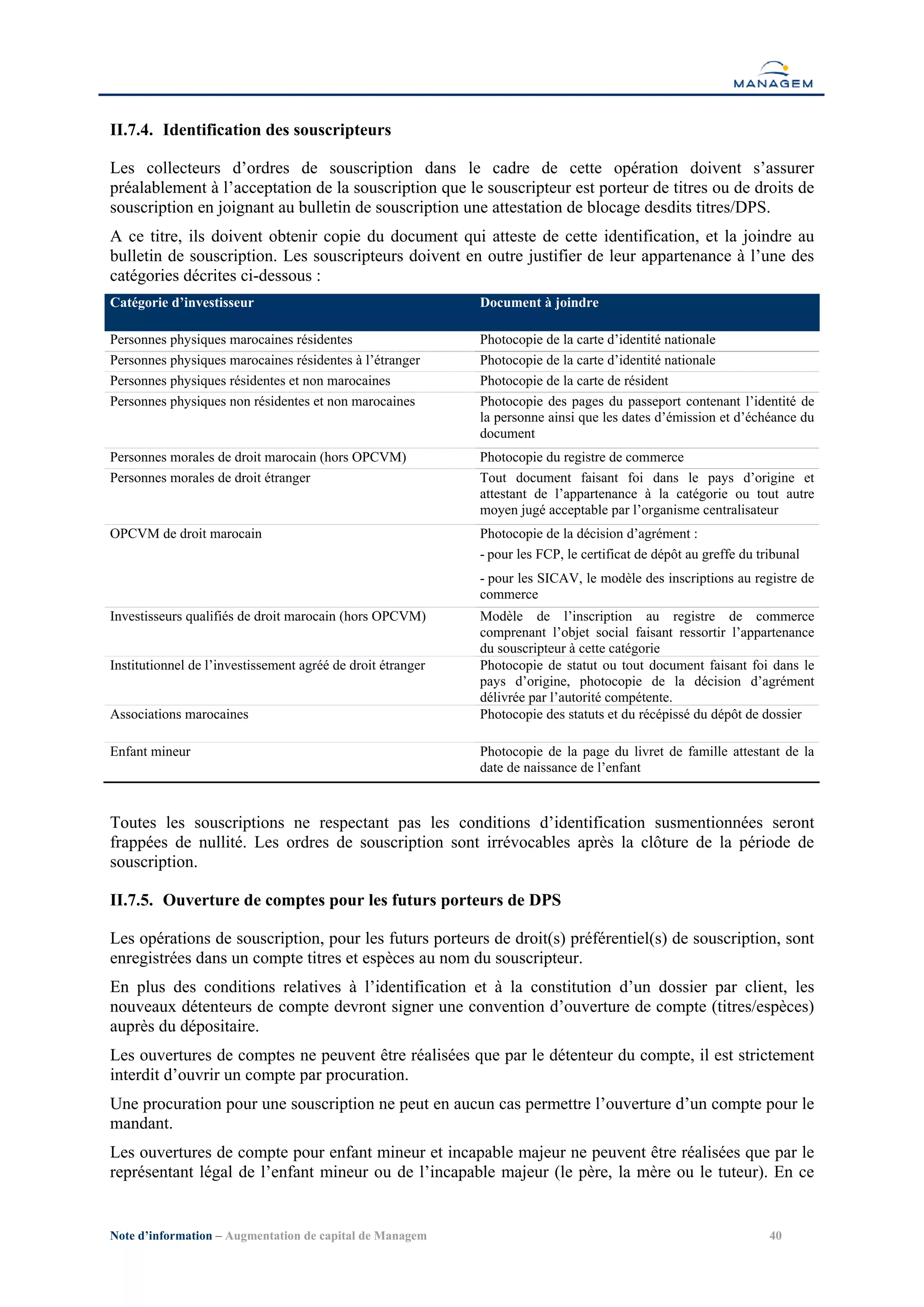 Note d'info augmentation de capital | PDF