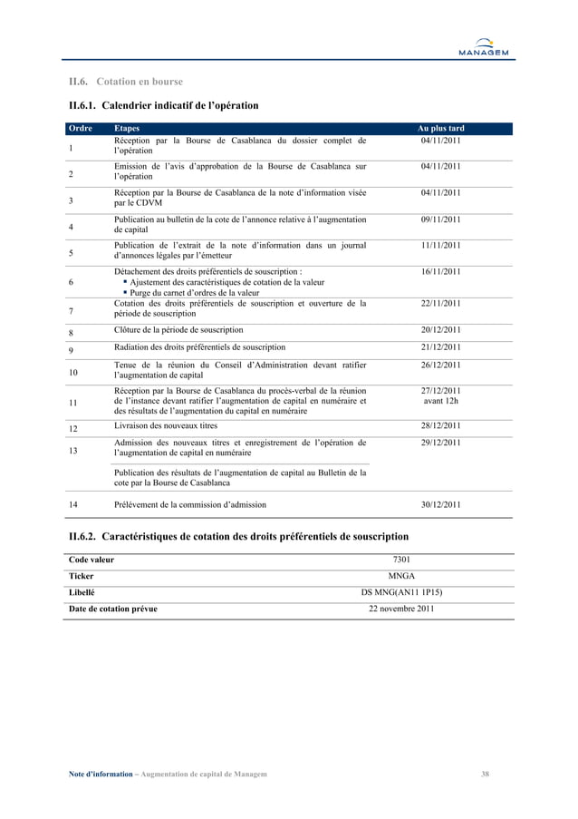 Note d'info augmentation de capital | PDF
