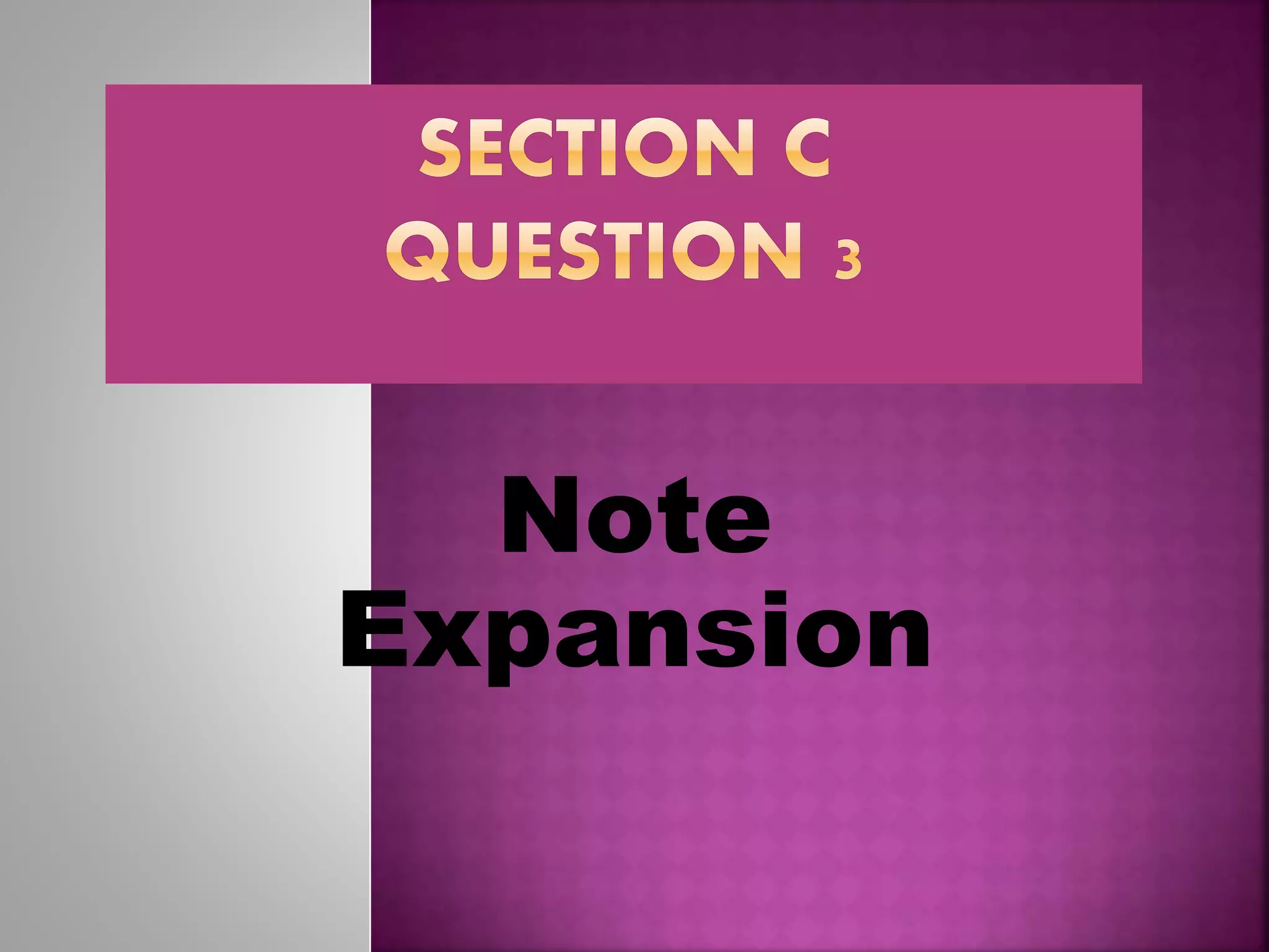 Note expansion | PPT