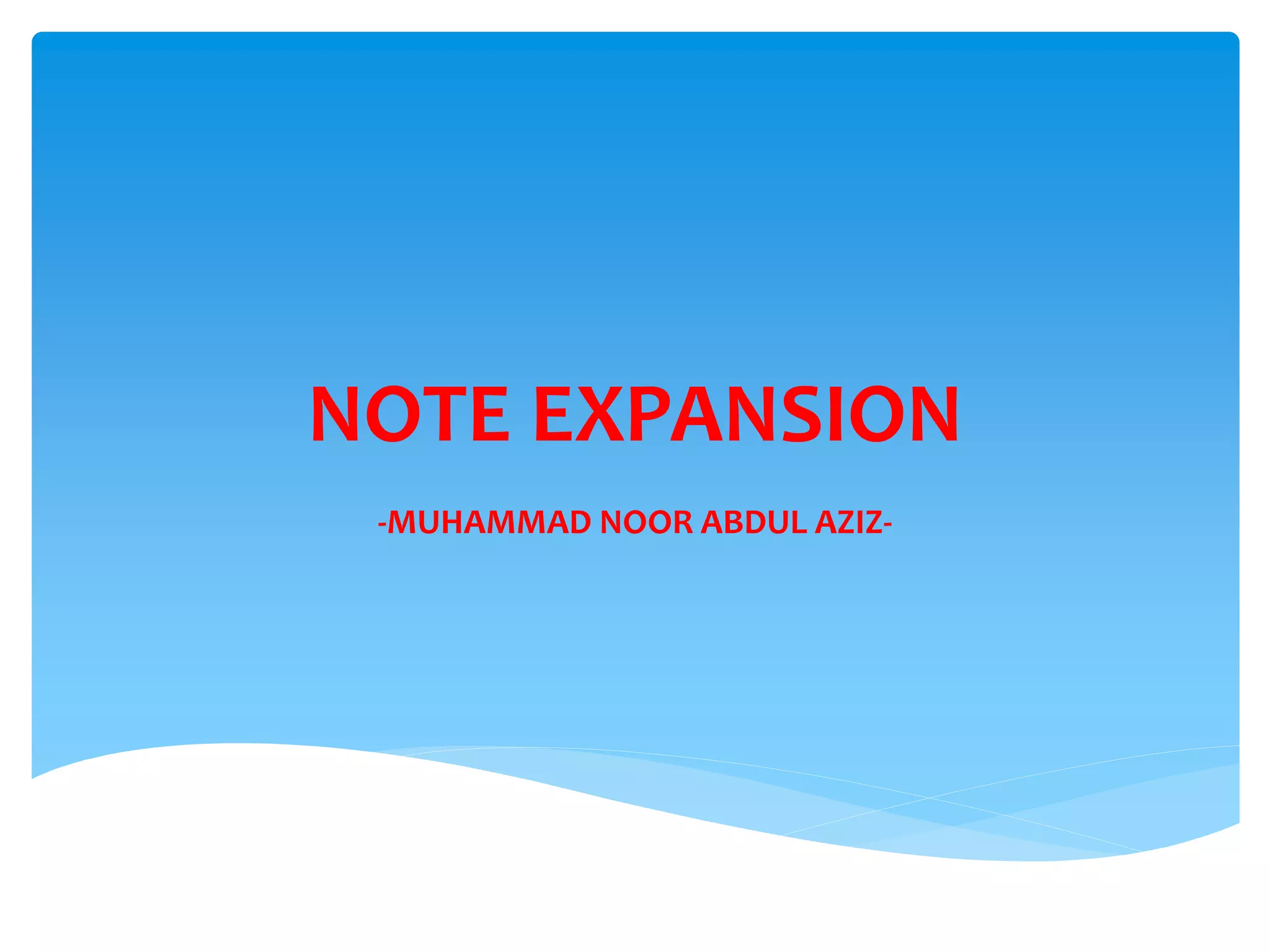Note expansion for GALUS children | PPT