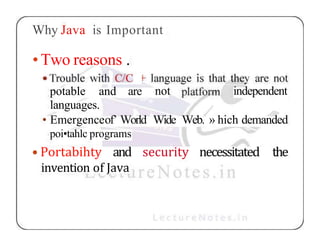 Note for Java Programming//////////////// | PPT