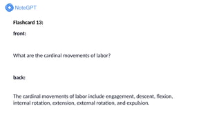 labor Flashcards labor and delivery ncm 109 | PPT