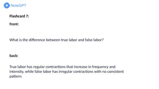 labor Flashcards labor and delivery ncm 109 | PPT