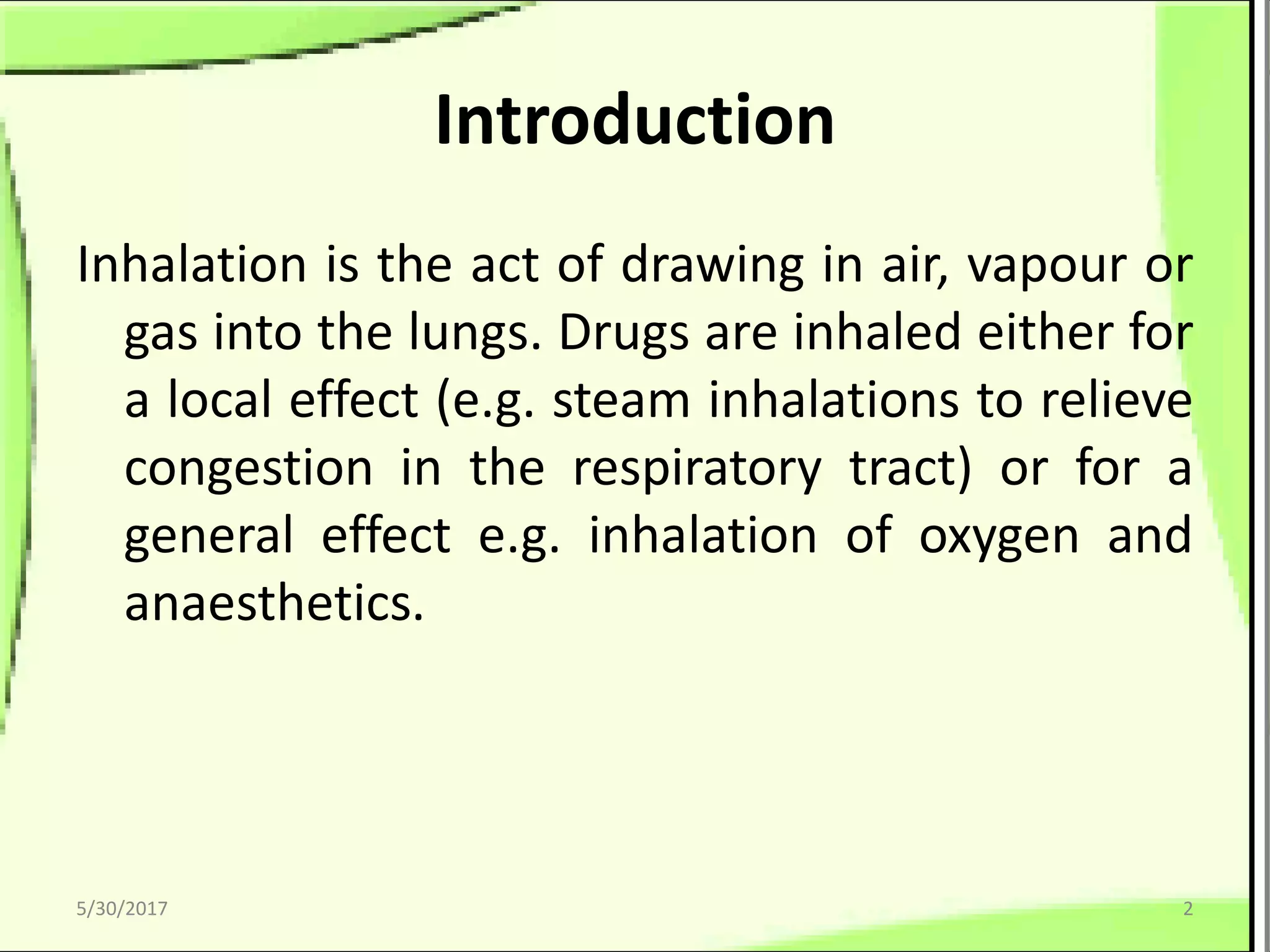 Babitha's Note On Inhalations: Its Types | PPTX