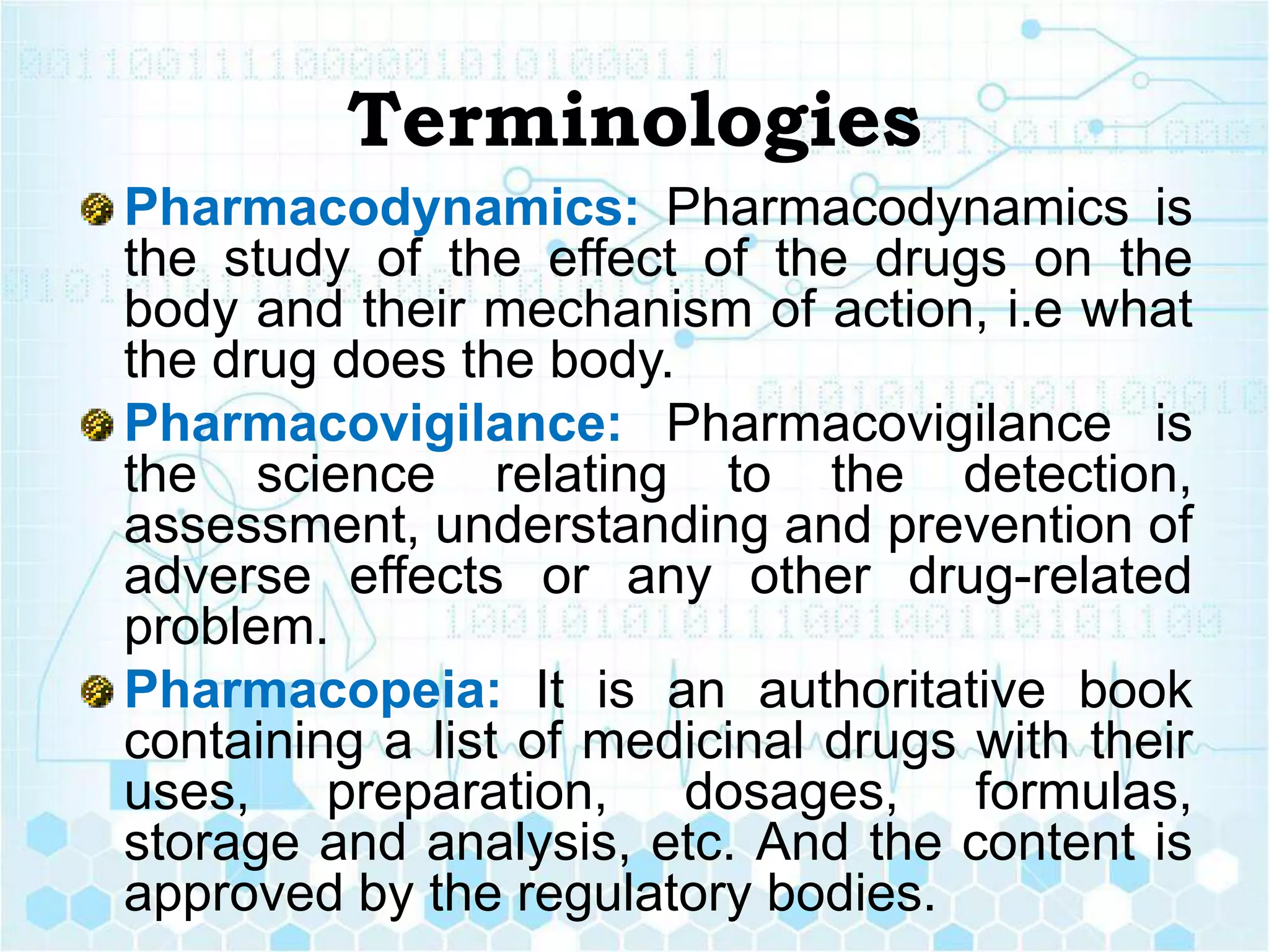 Note introduction to pharmacology | PPTX