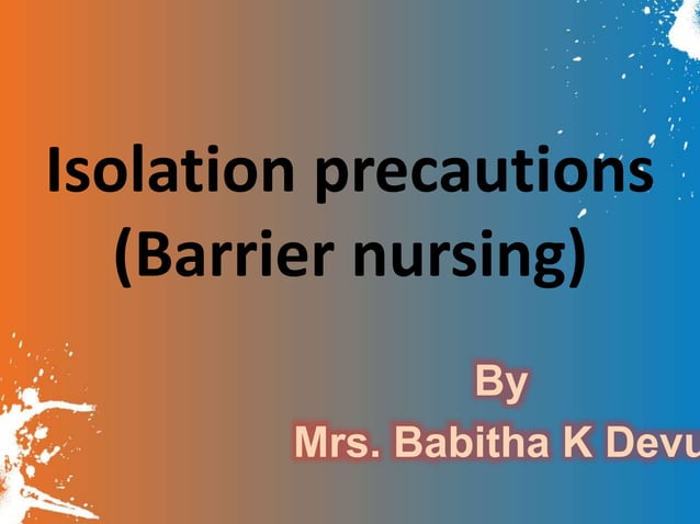 Note Isolation Precautions | PPT