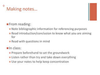 The Art of Notemaking | PPTX