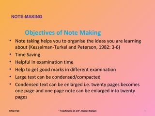 How to Develop Note Making Skill | PPT