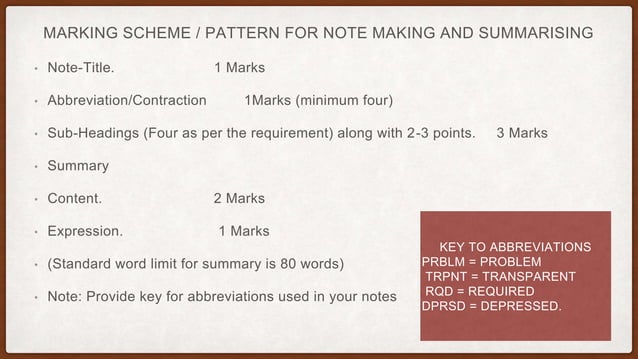 Note making | PPT