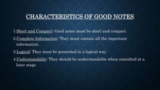 NOTE MAKING . | PPTX