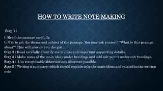 NOTE MAKING . | PPTX