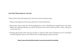 Note making- Professional communication- NIT notes | PPT