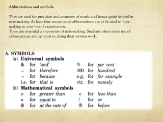 Note Making for class 12 English Core cbse syllabus | PPT