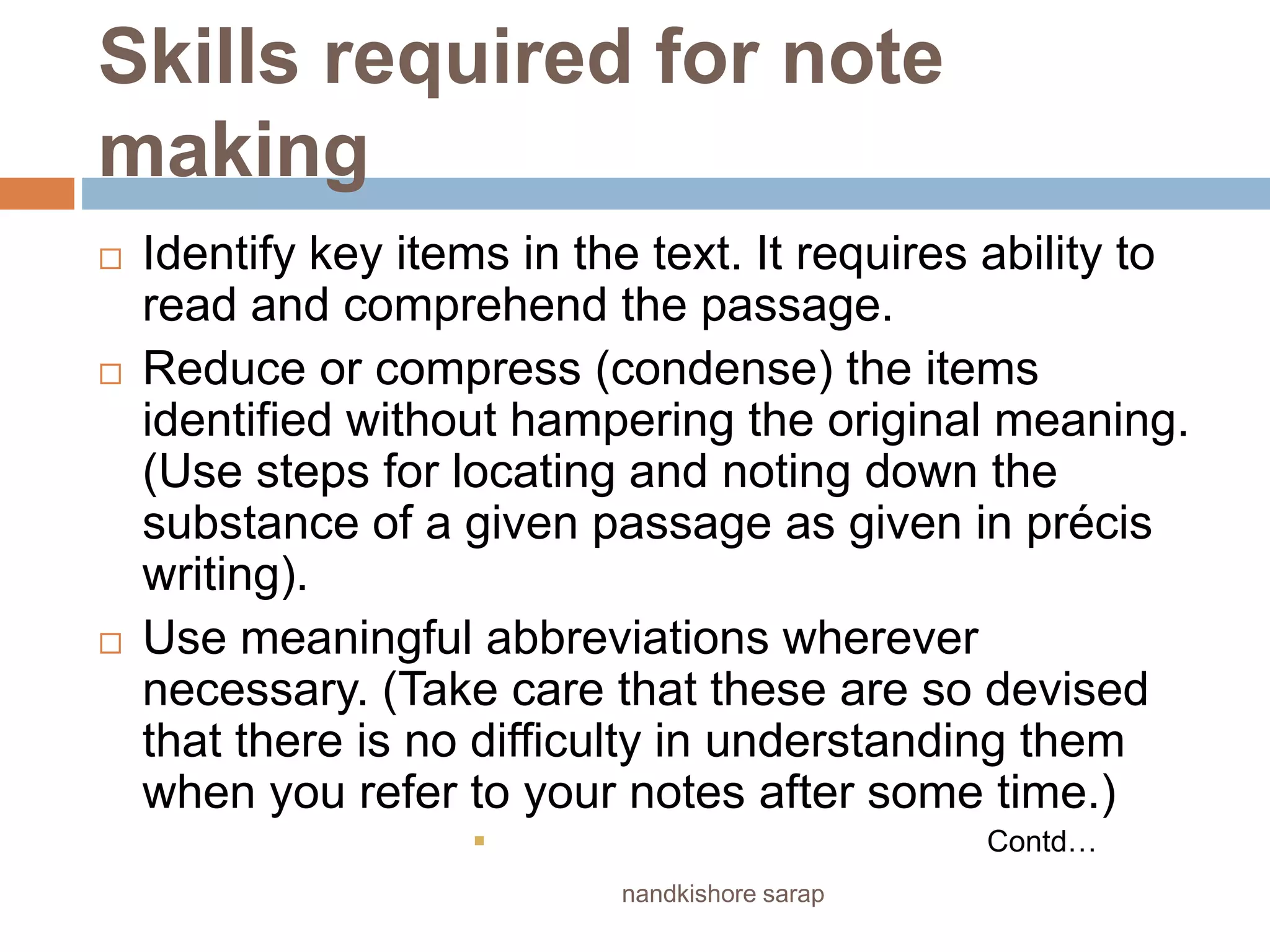 Note making and note taking | PPTX