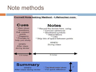 Note making and note taking | PPTX