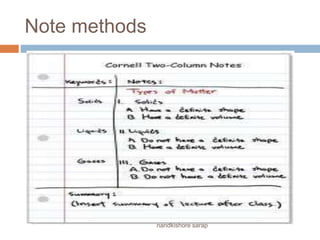 Note making and note taking | PPTX