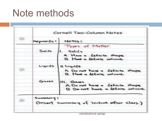 Note making and note taking | PPTX