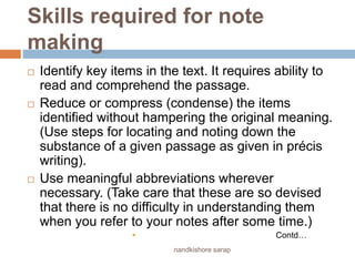 Note making and note taking | PPTX