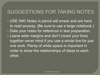 Note making and note taking pract | PPT