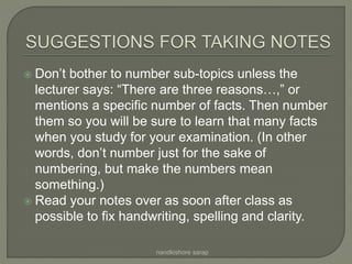 Note making and note taking pract (2) | PPT