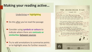 Note making for academic reading dw | PPT