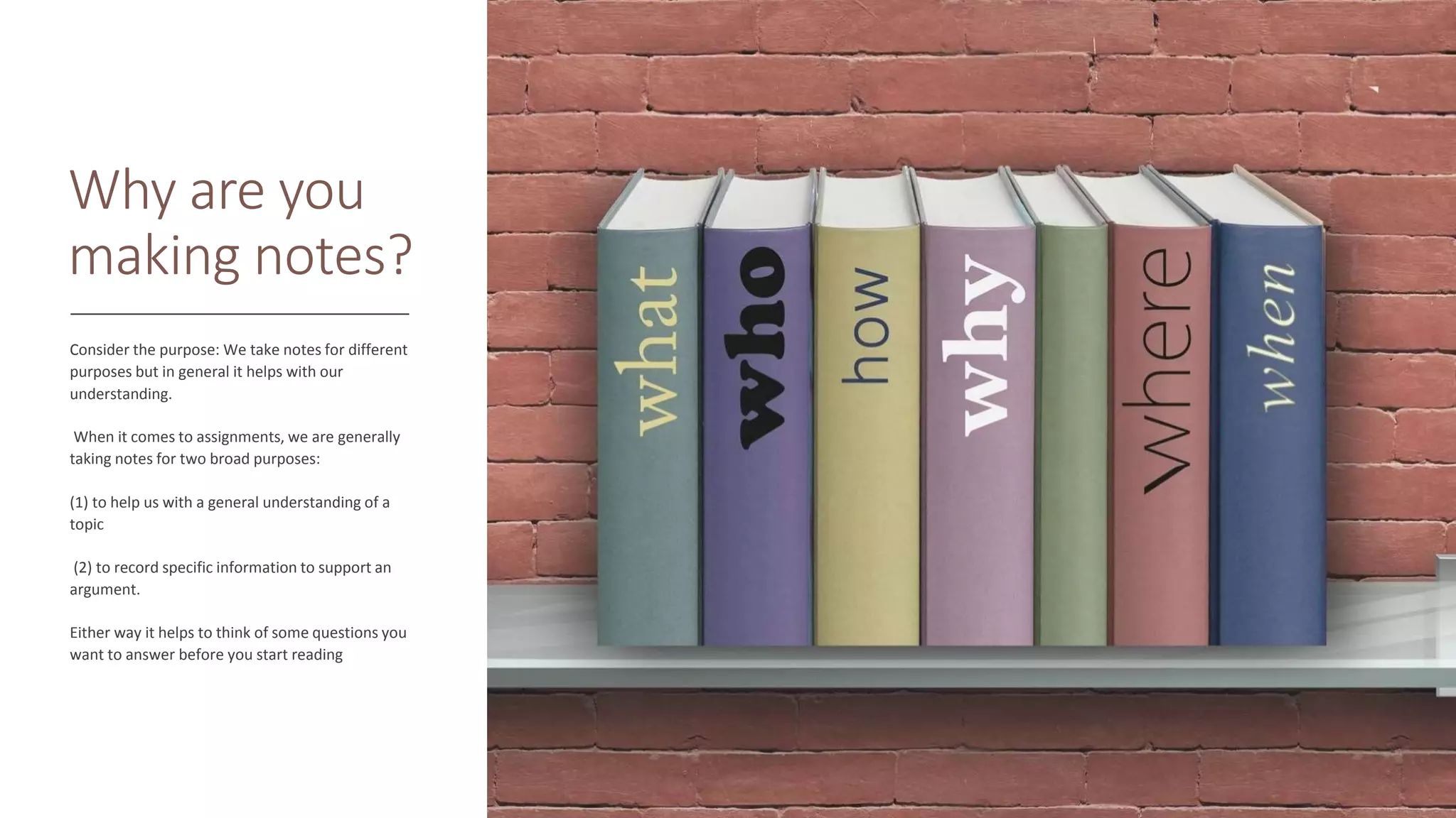 Note making for assignments | PPT