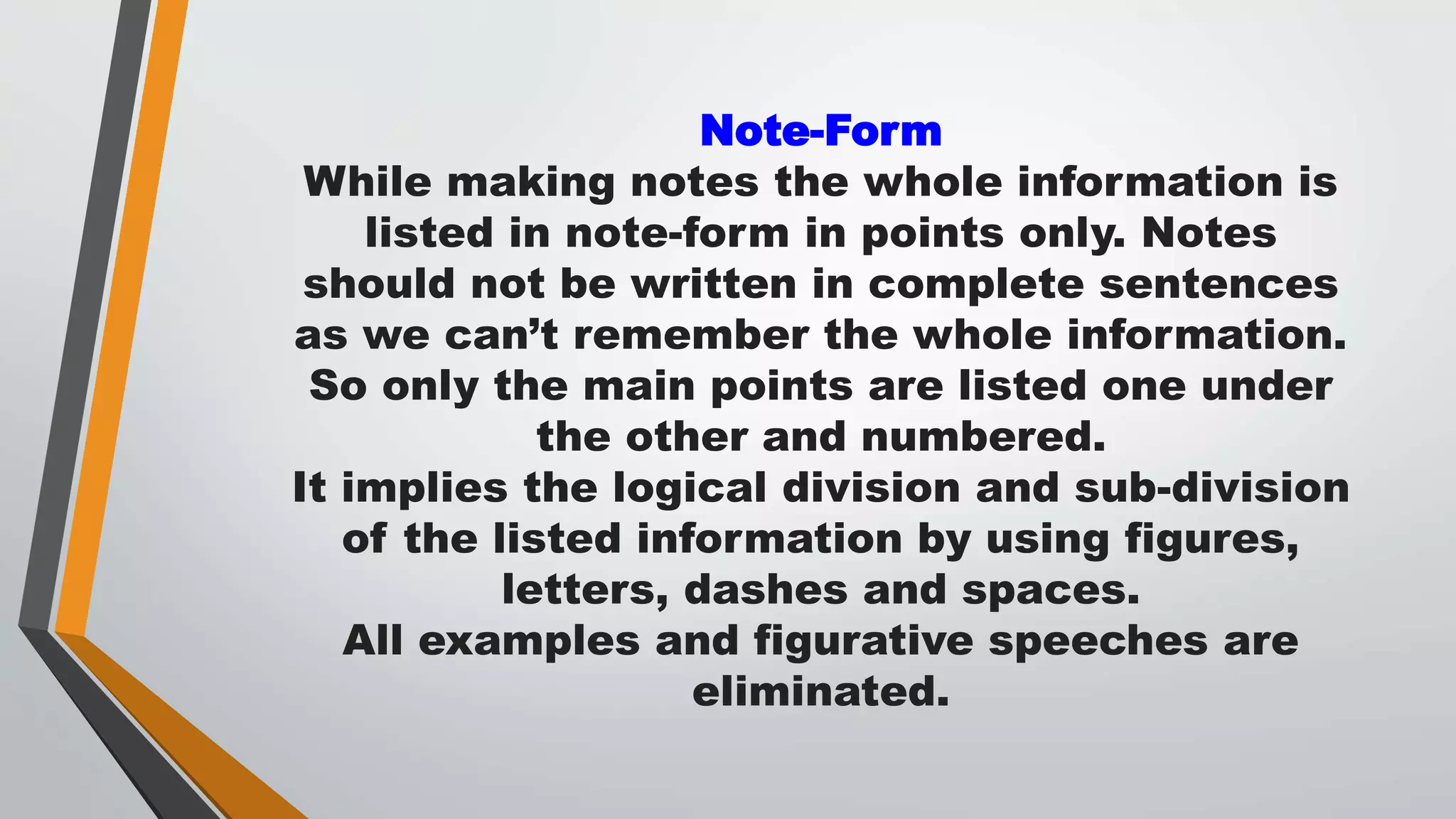 NOTE MAKING class 11 | PPTX