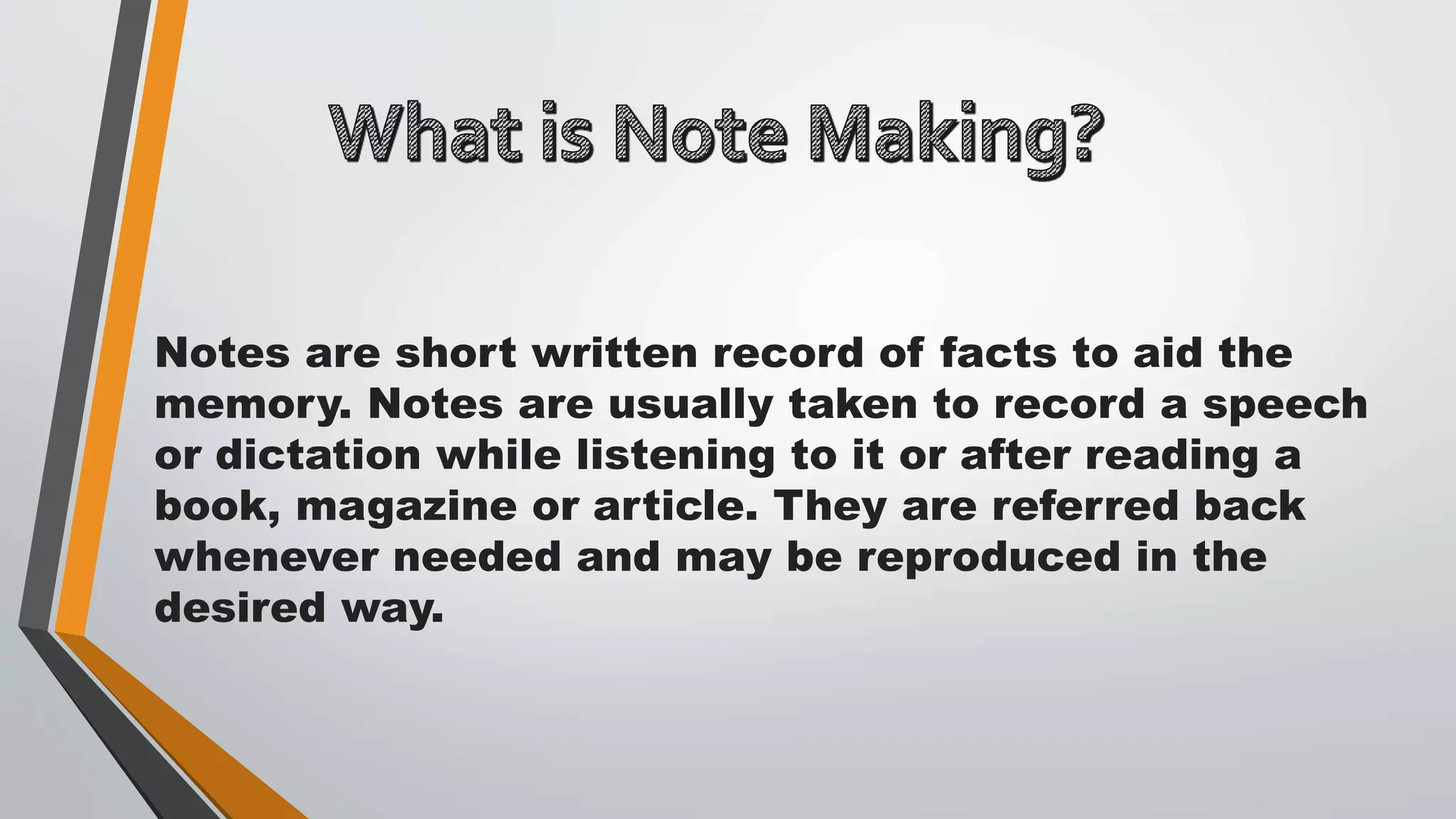 NOTE MAKING class 11 | PPTX