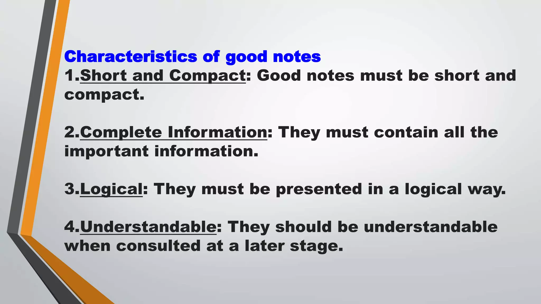 NOTE MAKING class 11 | PPTX