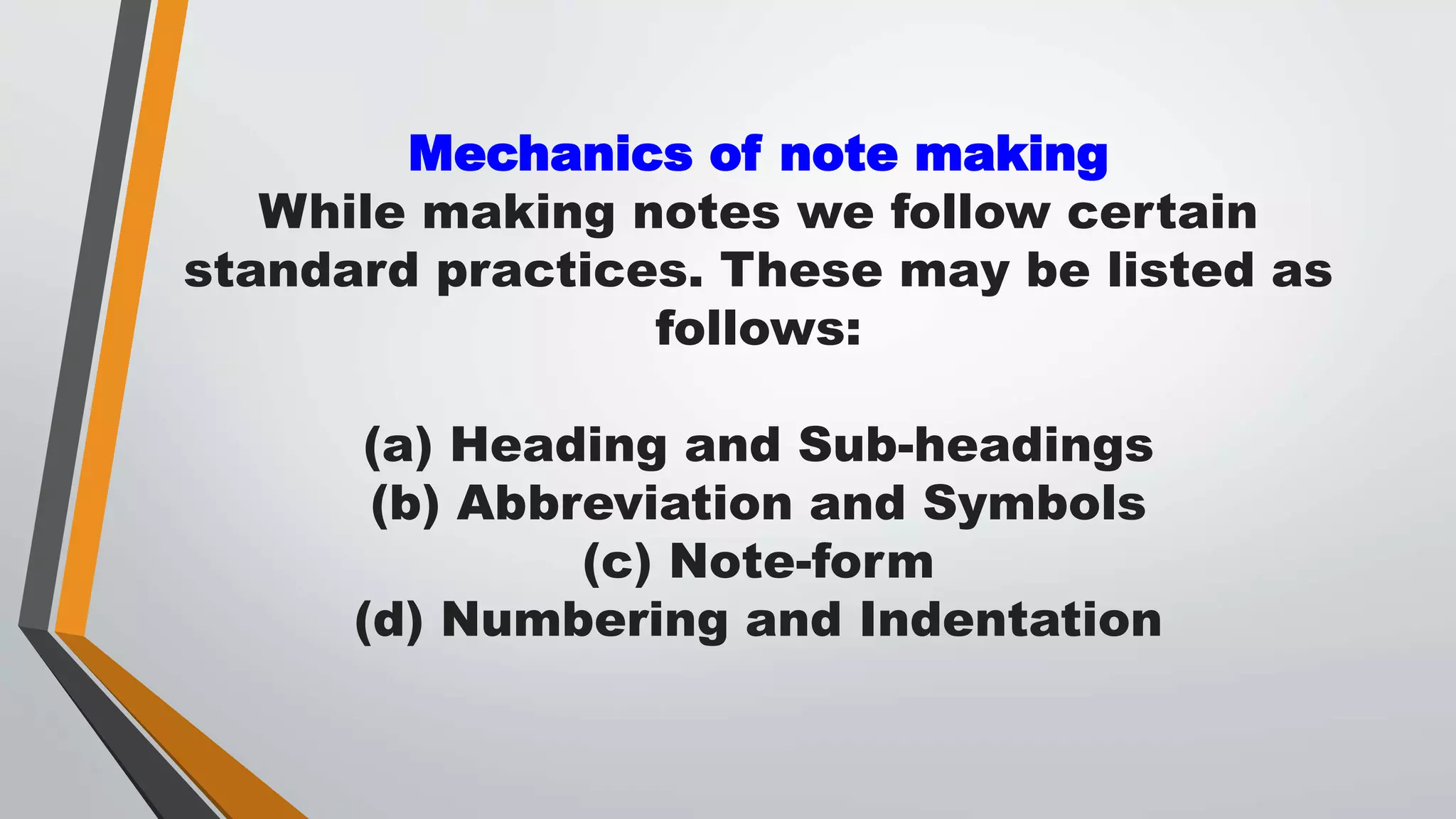 NOTE MAKING class 11 | PPTX