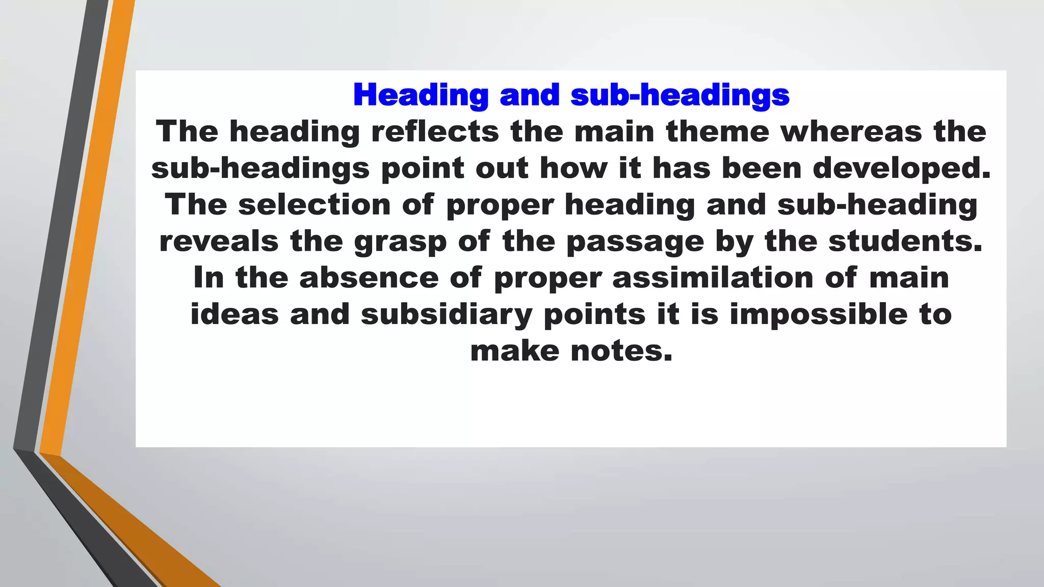 NOTE MAKING class 11 | PPTX