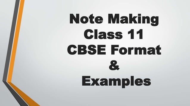 NOTE MAKING class 11 | PPTX | Publishing Industry | Industries