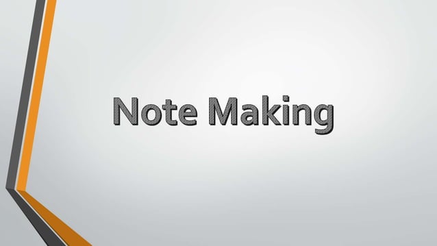 NOTE MAKING class 11 | PPTX | Publishing Industry | Industries