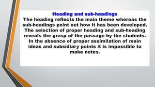 NOTE MAKING class 11 | PPTX